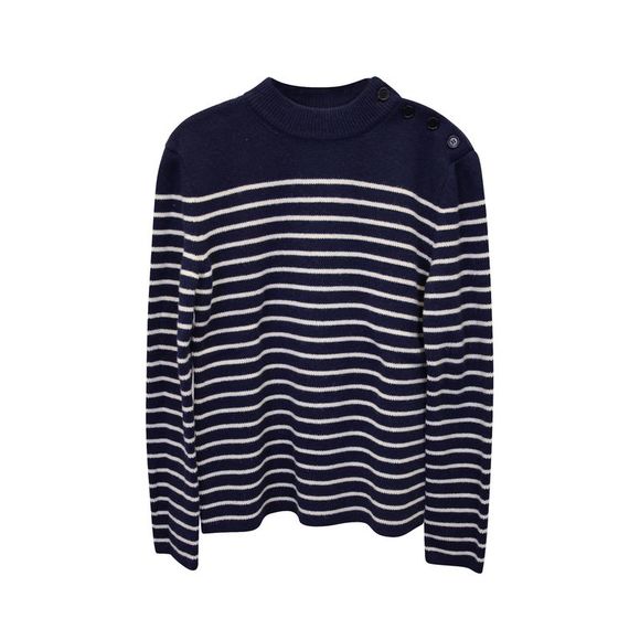 Saint Laurent | Sweaters | Saint Laurent Striped Sweater In Navy Blue ...